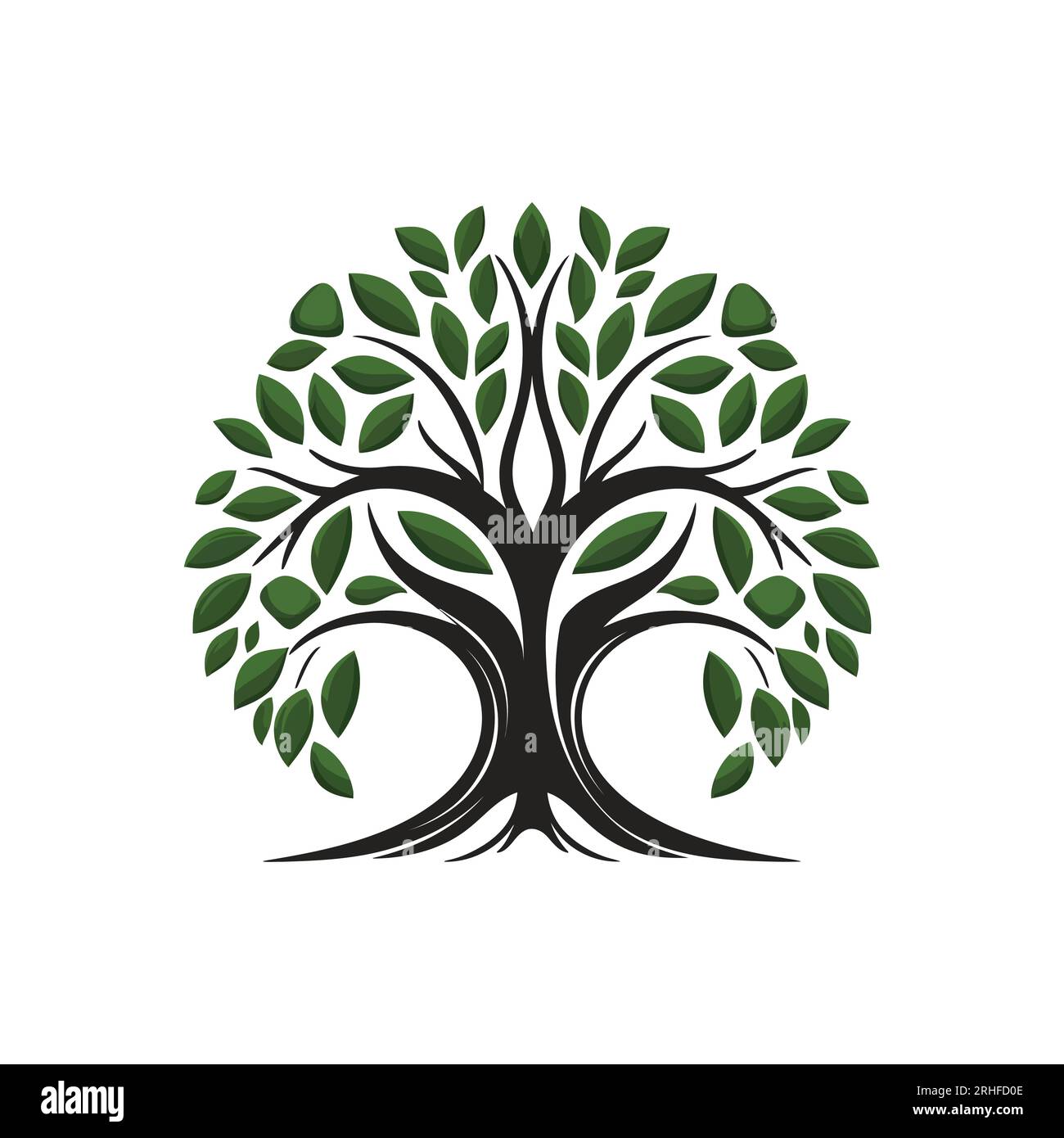 Tree logo, tree of life icon on white background. Vector illustration ...