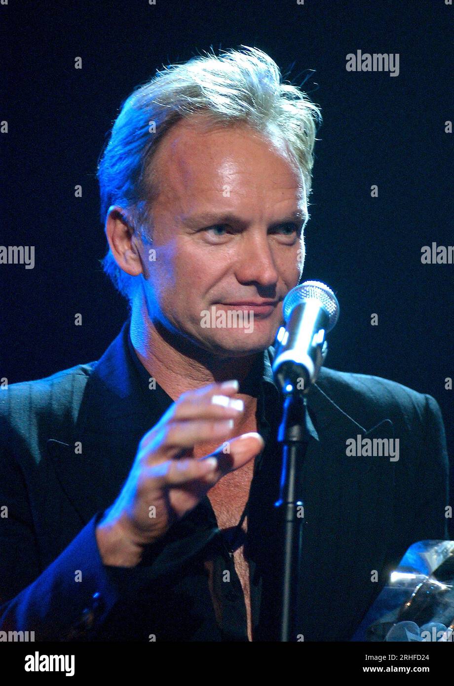 Sting Performing at at MusiCares Show, 2004. ph: Ron Wolfson / Everett ...
