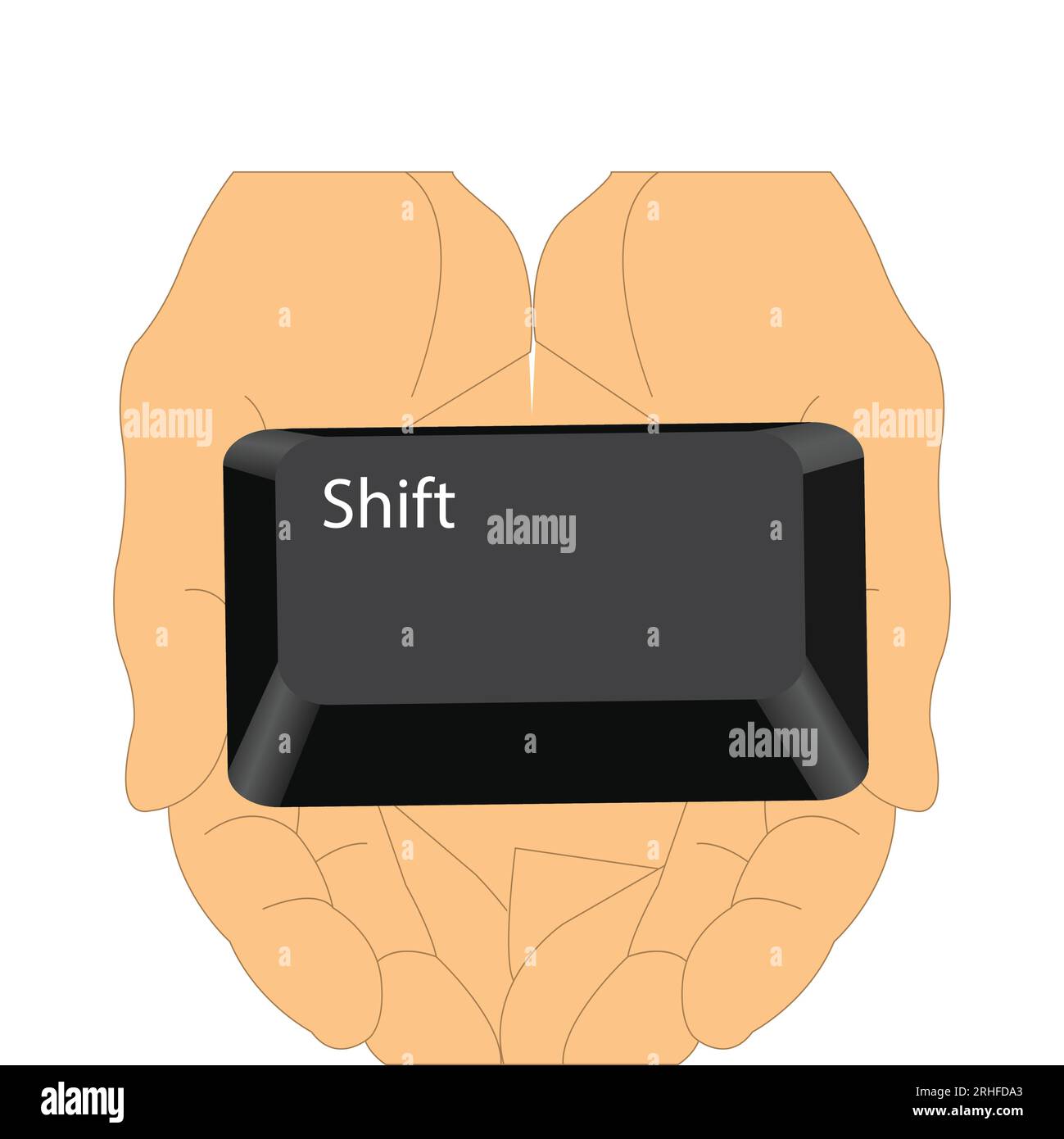 Hands Holding The Shift Button Key From A Keyboard Stock Vector Image And Art Alamy