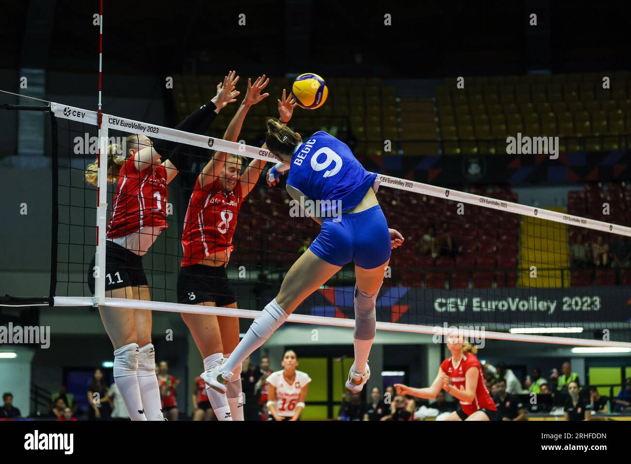 Monza, Italy. 16th Aug, 2023. Edina Begic #9 of Bosnia-Herzegovina ...