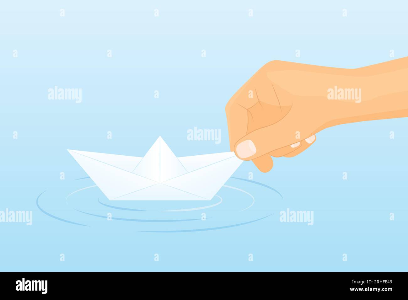 Hand holding origami Stock Vector Images - Alamy