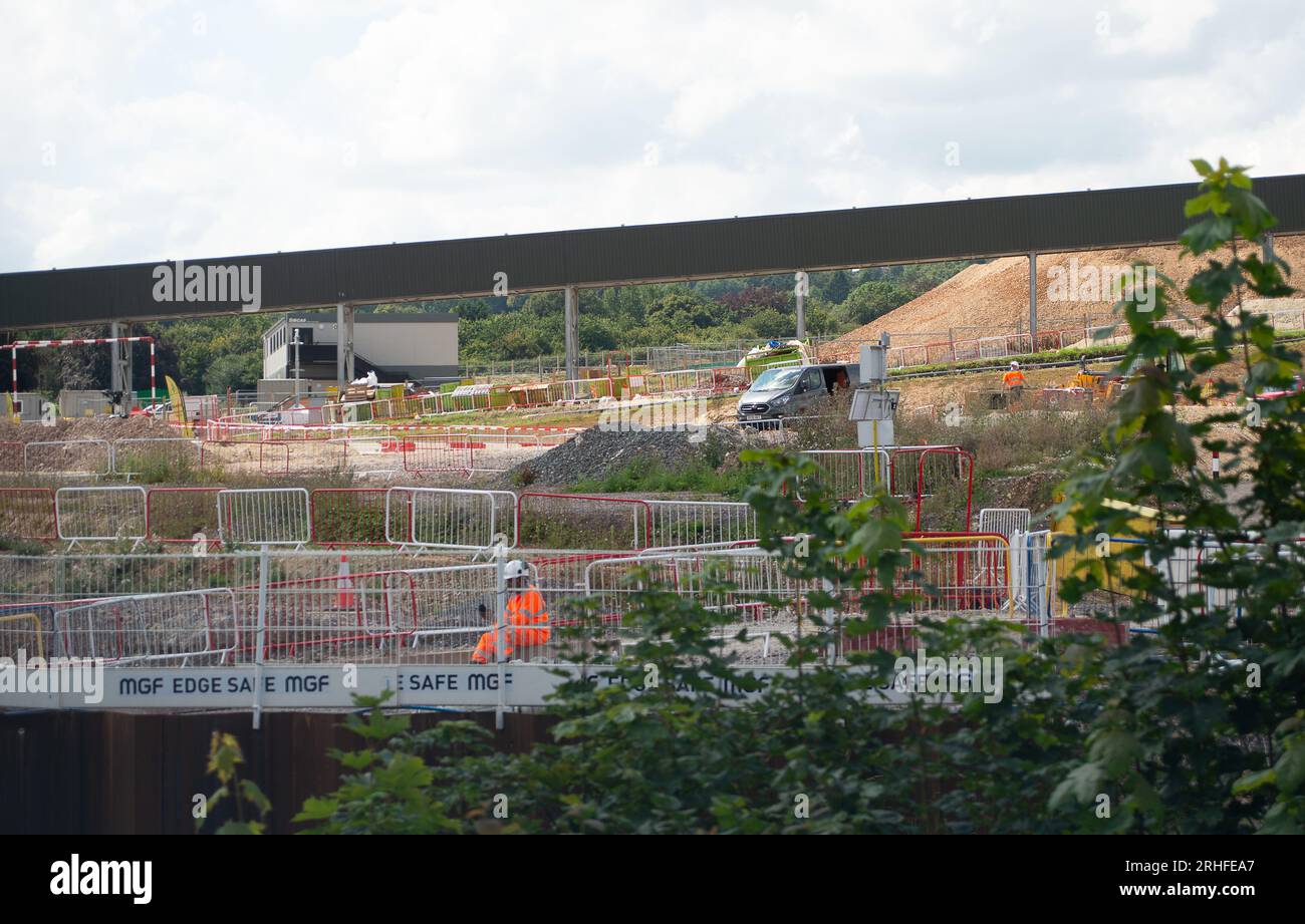 Wendover, Buckinghamshire, UK. 16th August, 2023. HS2 construction work ...