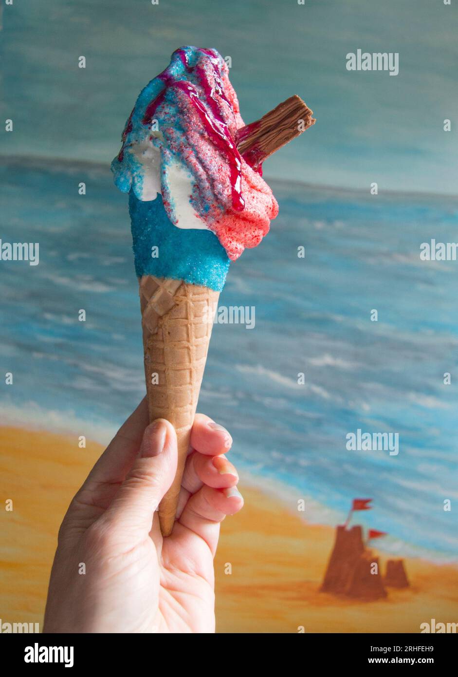 Melting Ice Cream In Hand Melting Ice Cream Cone Hand Hi Res Stock