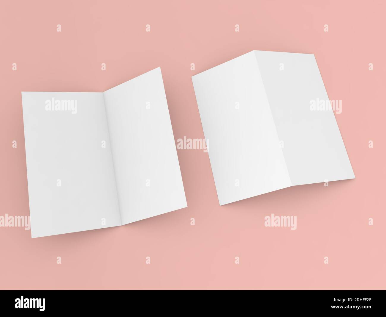 Open brochure mockup on orange background. 3d render illustration Stock ...