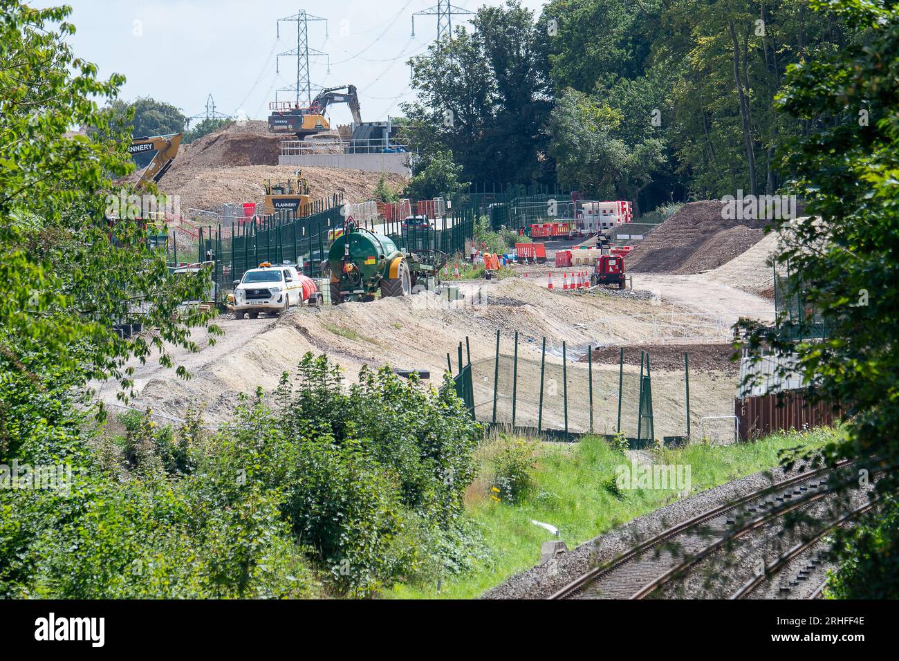 Wendover, Buckinghamshire, UK. 16th August, 2023. HS2 construction work ...