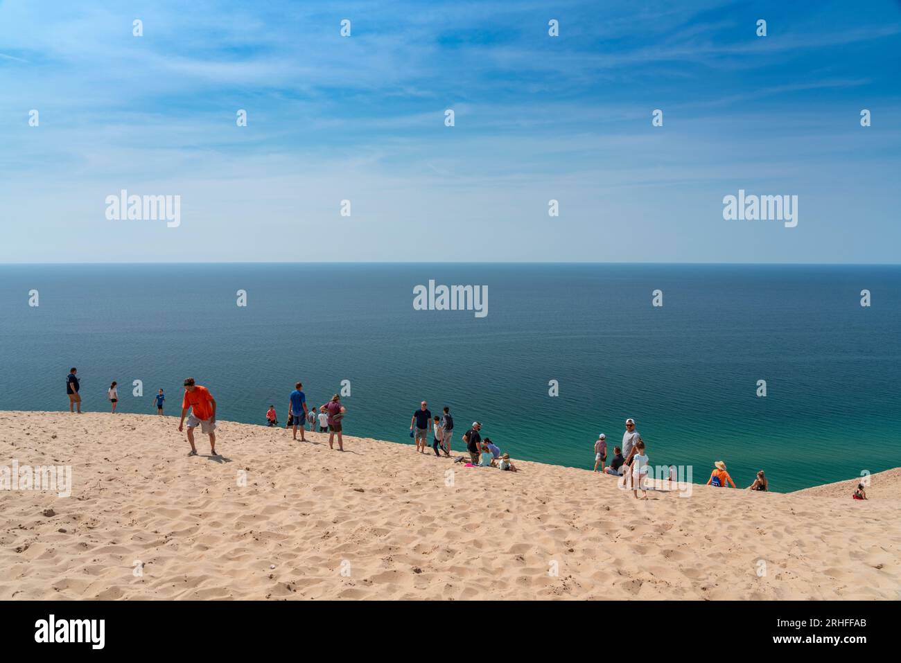 Lookout to Lake Michigan along Pierce Stocking Scenic Drive in Sleeping Bear National Seashore ...