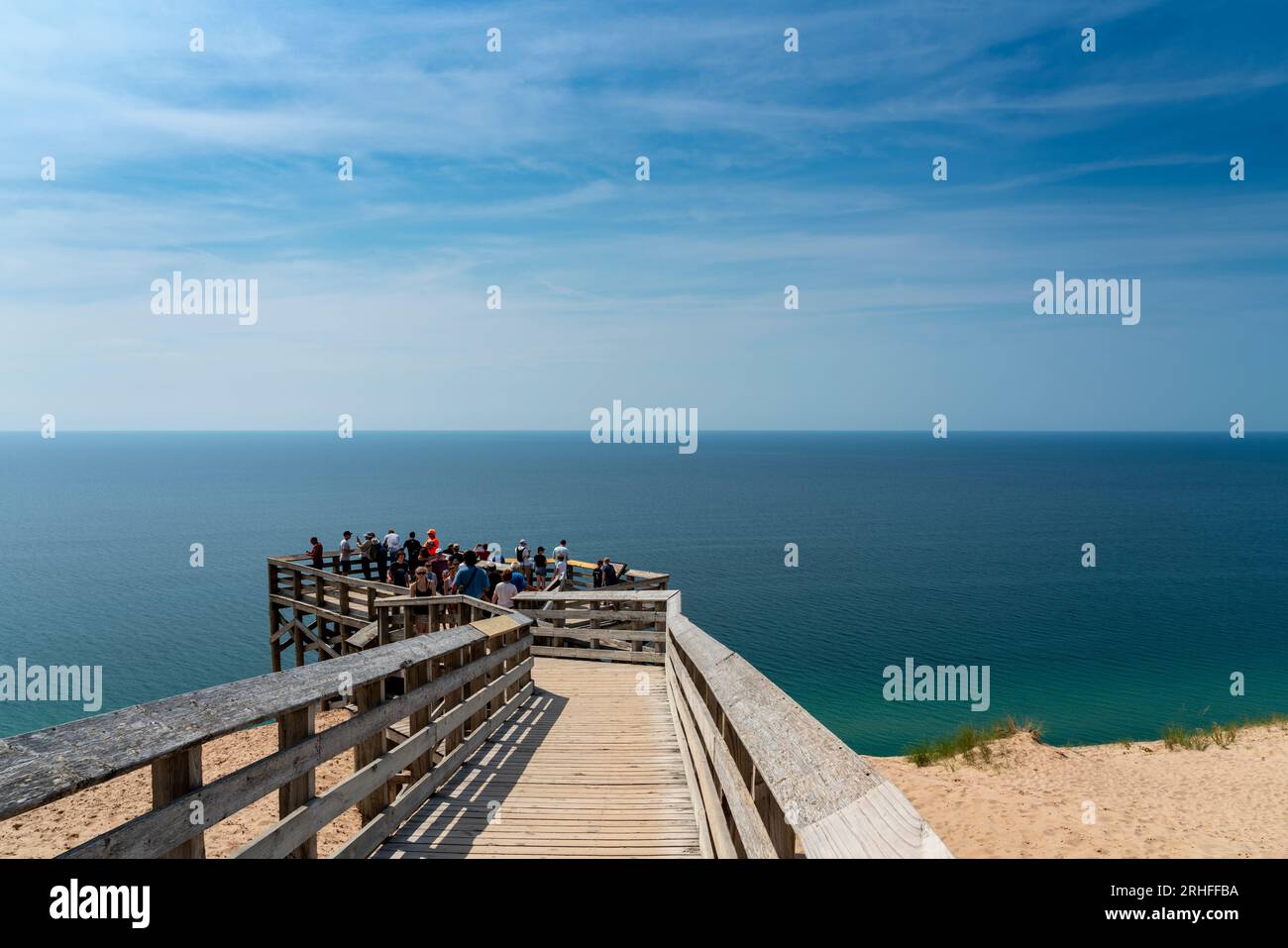 Sleeping Bear Overlook along Pierce Stocking Scenic Drive in Sleeping Bear National Seashore on ...