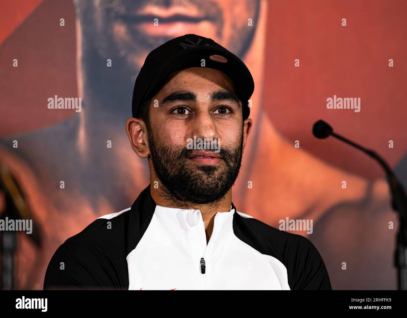 LONDON, UNITED KINGDOM. 16 Aug, 2023. Raza Hamza during McCann vs Baluta Press Conference at ...