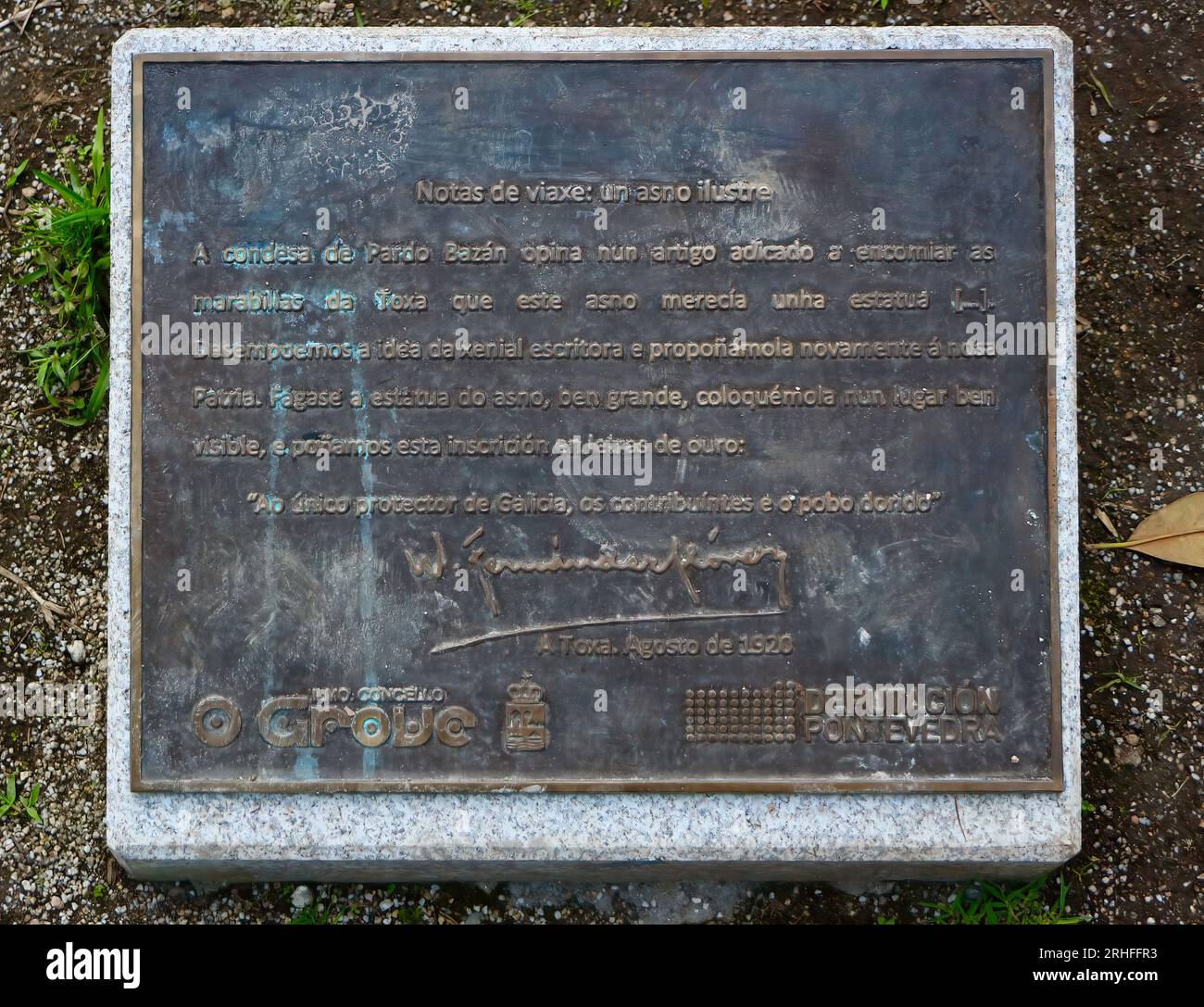 Plaque telling the story of the abandoned donkey with ulcers and ...