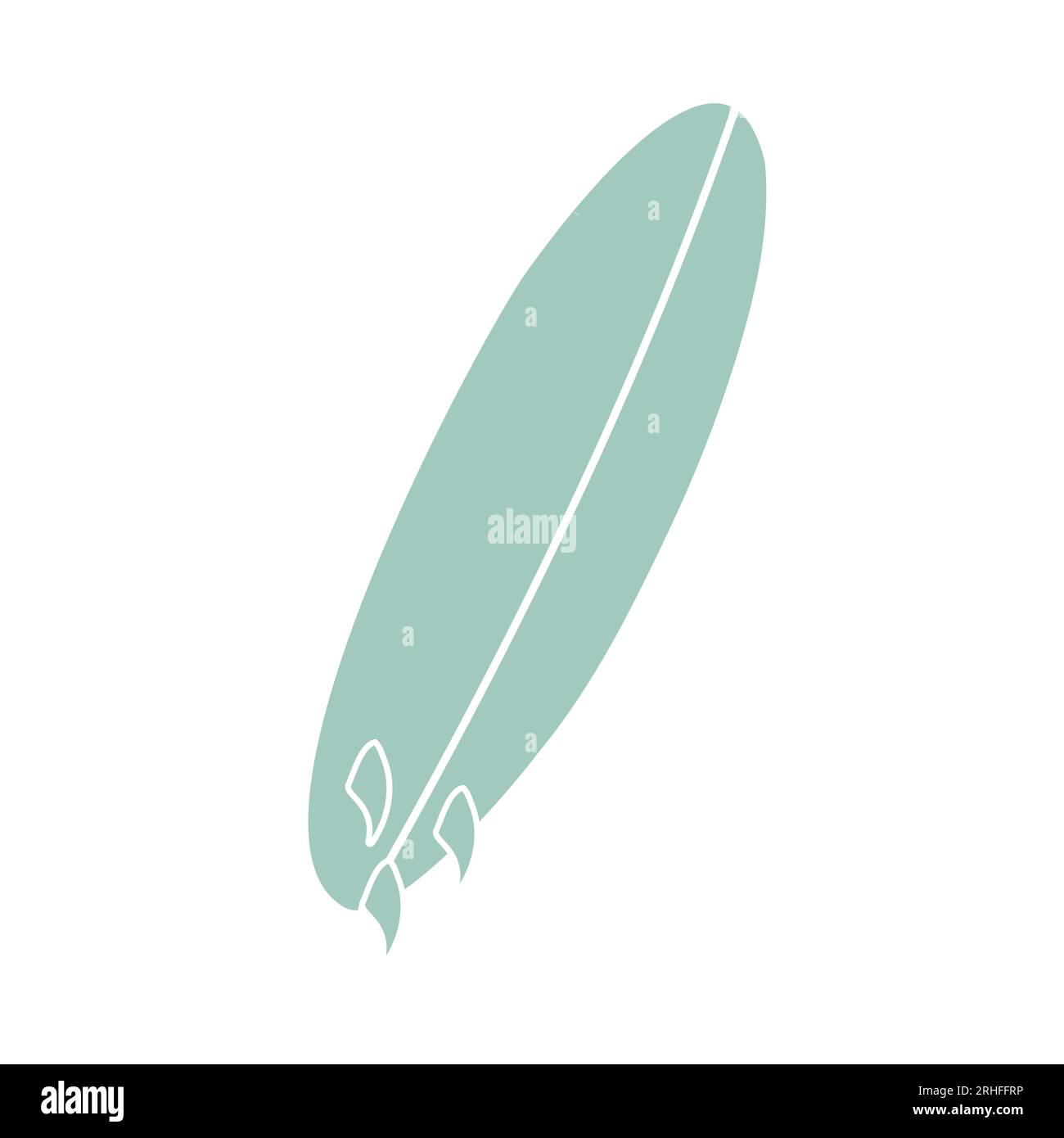 Vector hand drawn flat surfboard isolated on white background Stock ...