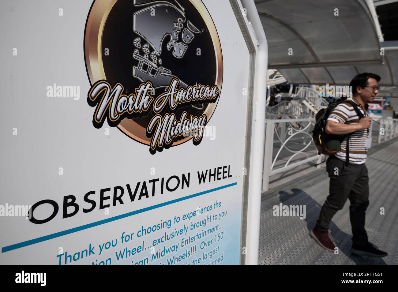 Toronto, Canada. 16th Aug, 2023. Signage advertising the Superwheel, a ...