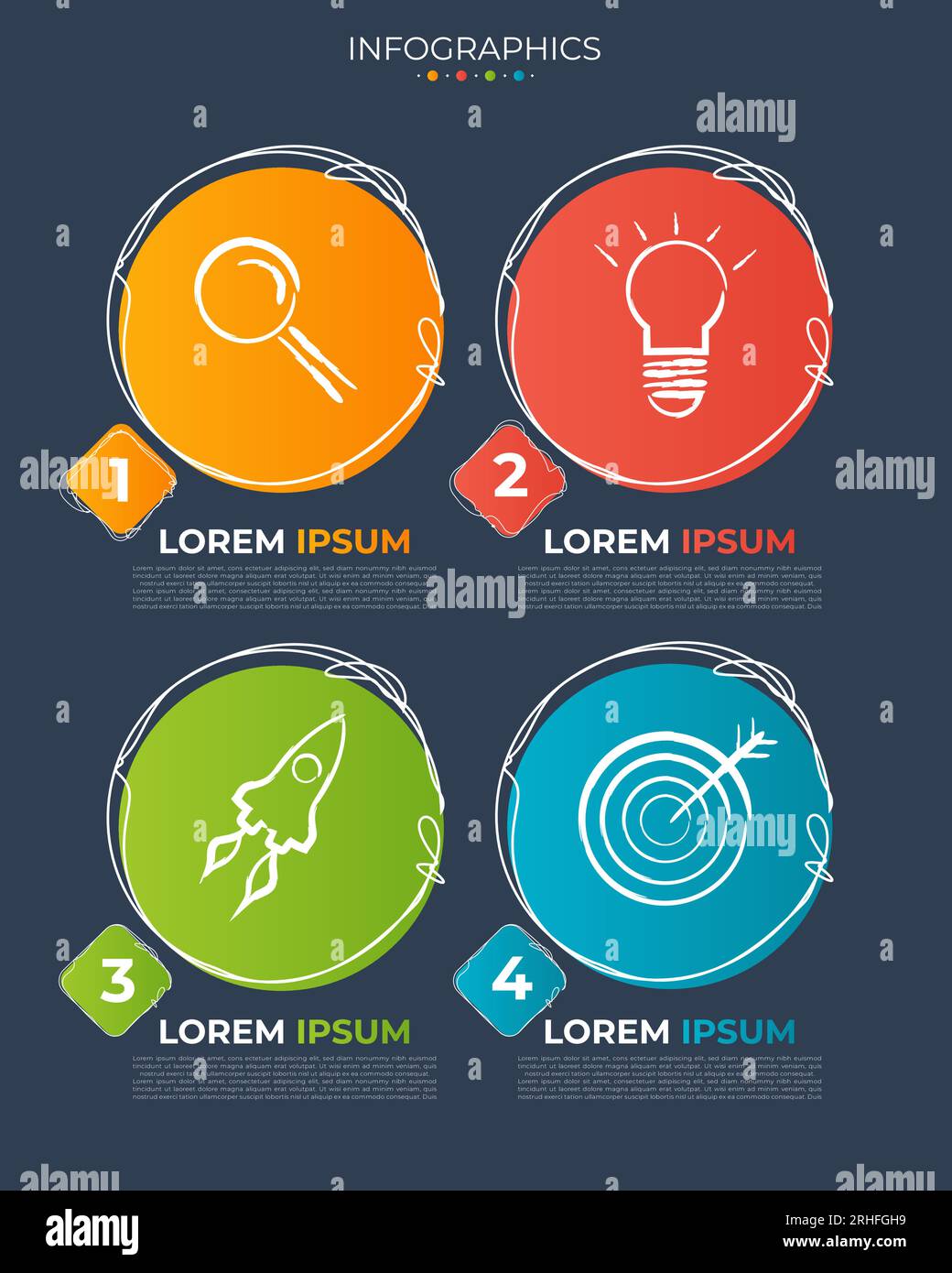 Vector Illustration Infographic Design Template With Icons And 4