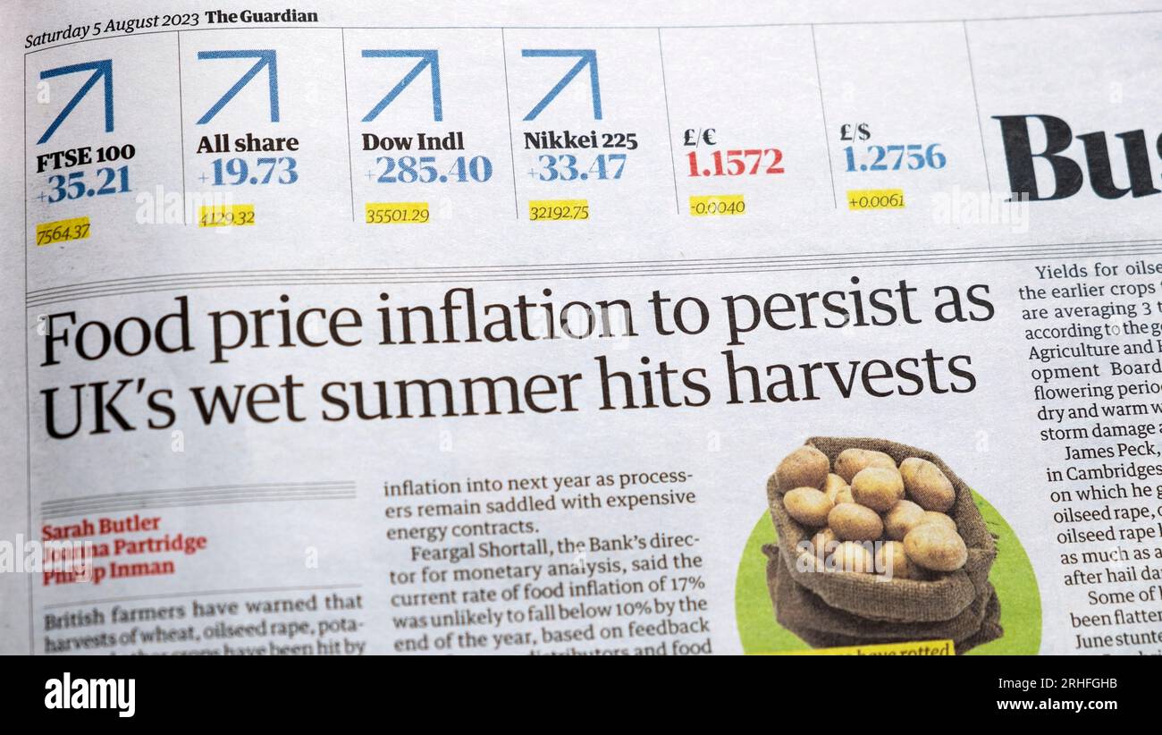 'Food price inflation to persist as UK's wet summer hits harvests ...