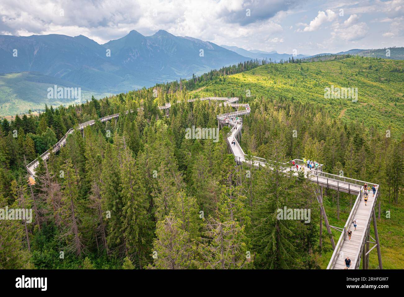 Aerial view of Bachledka treetop walk in Pieniny National Park ...