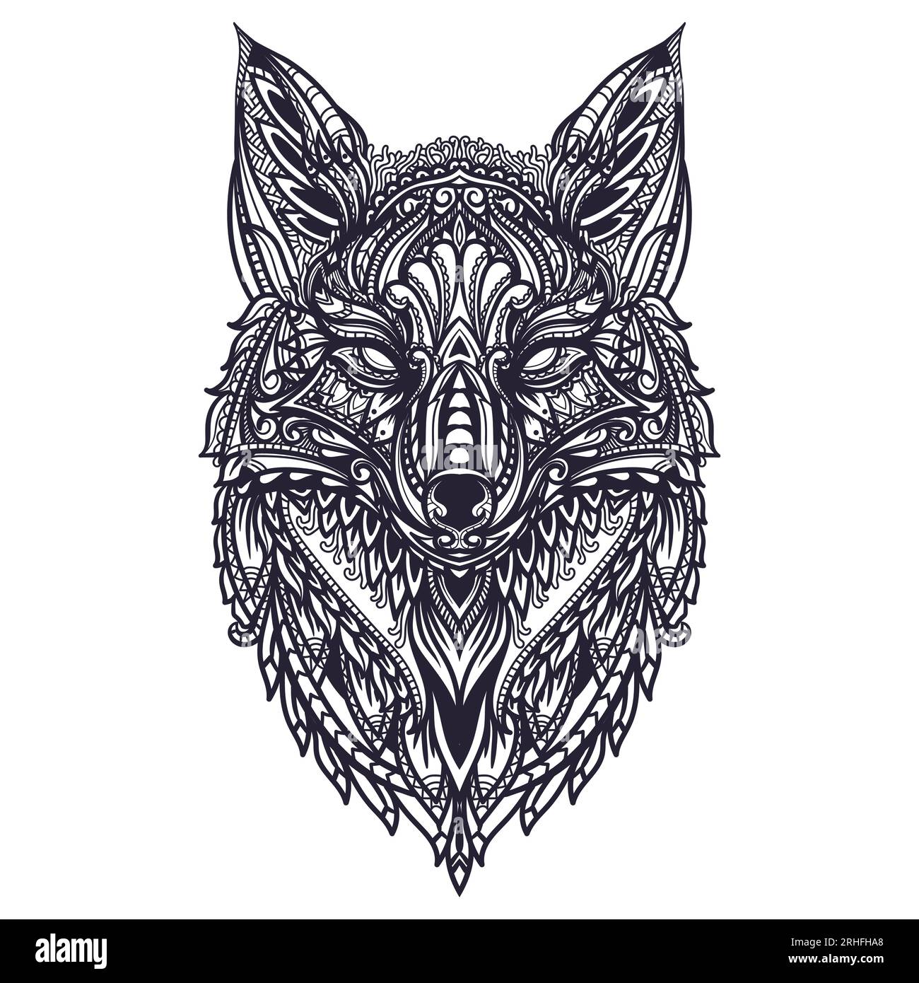 Zentangle fox hi-res stock photography and images - Alamy