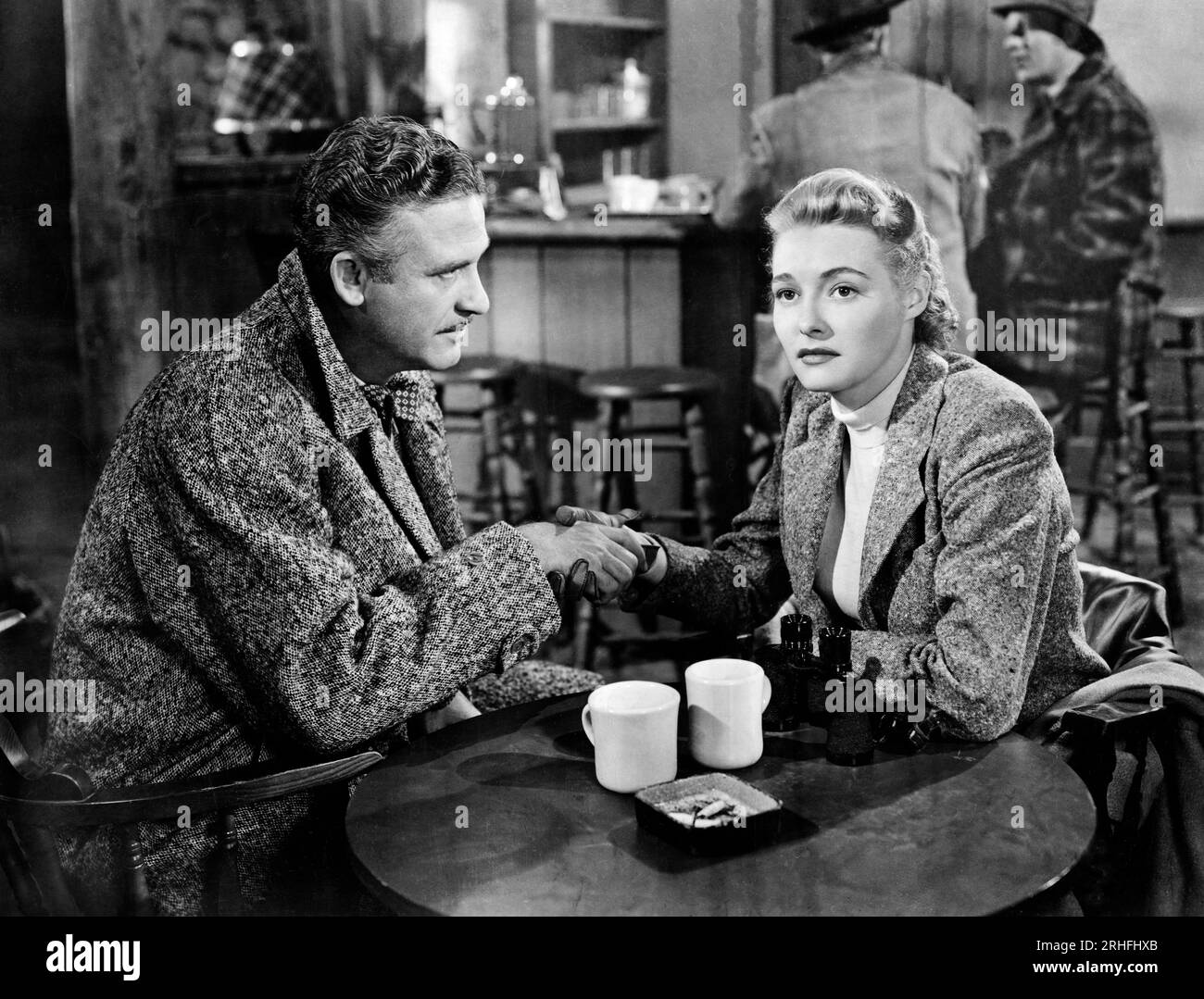 Frank Wilcox, Patricia Neal, on-set of the Film, "Three Secrets ...