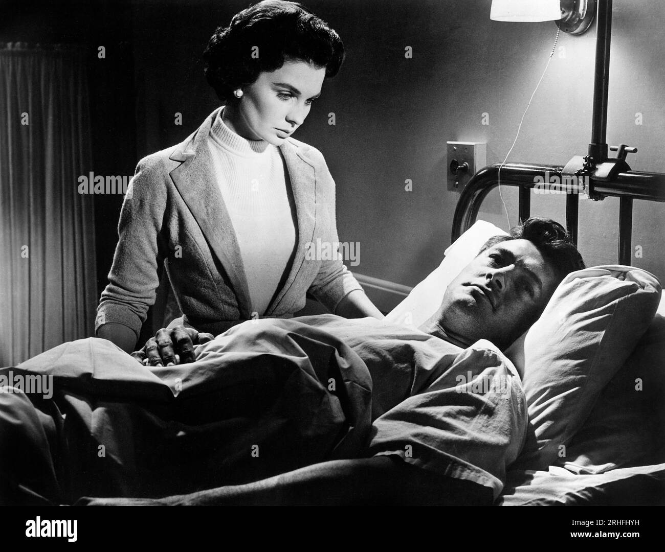 Jean Simmons, Rock Hudson, on-set of the Film, "This Earth Is Mine ...