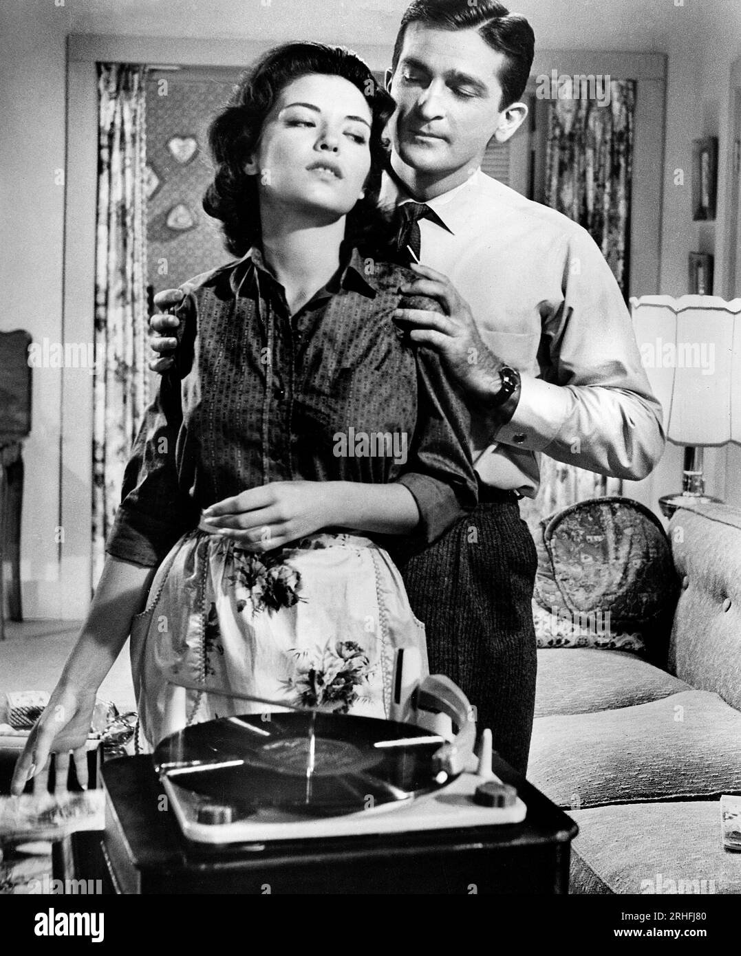 Linda Lawson, Robert Knapp, on-set of the Film, "The Threat", Warner ...