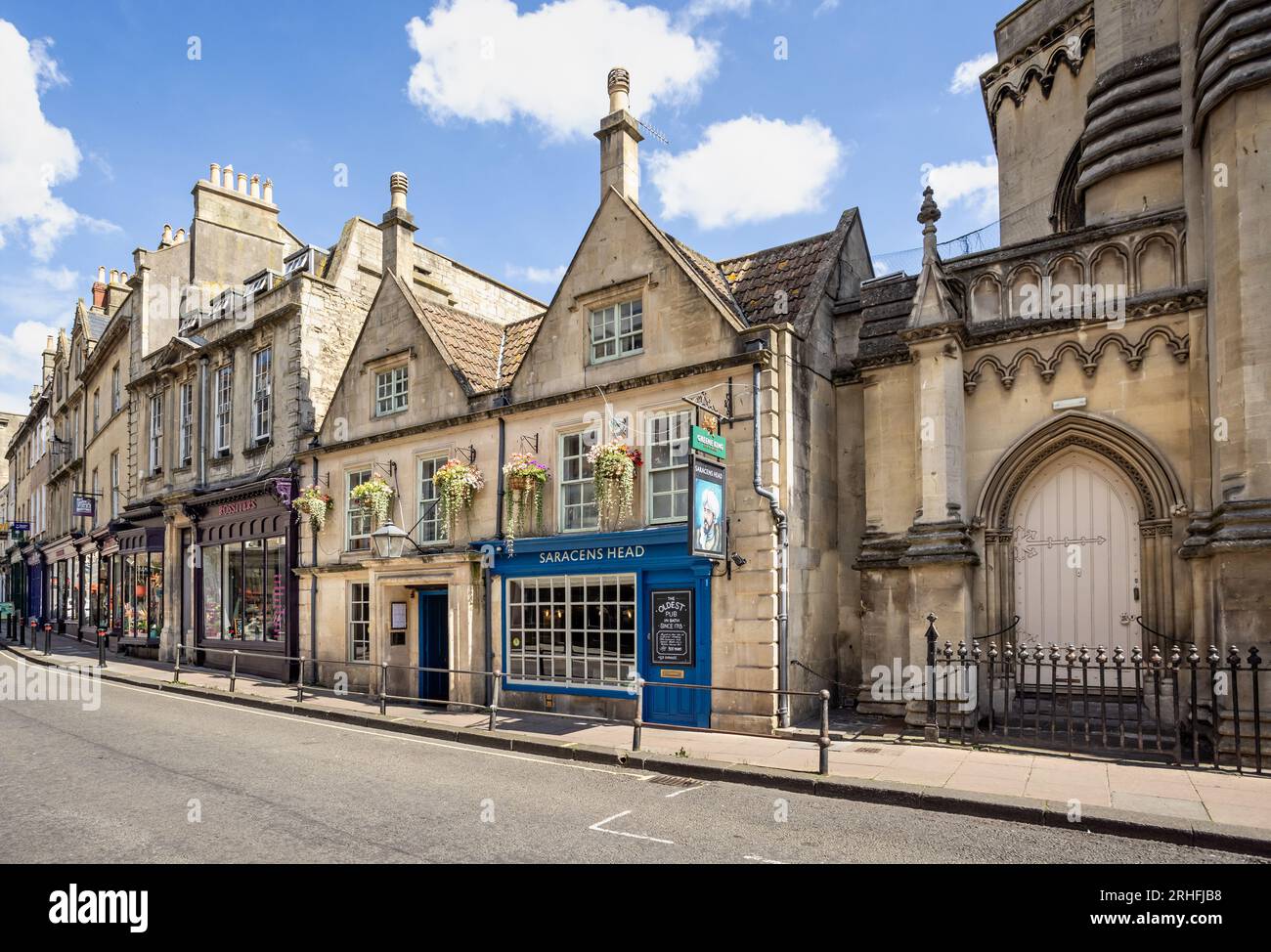 Historic Saracens Head pub in Broad Street, Bath, UK on 16 August 2023 ...