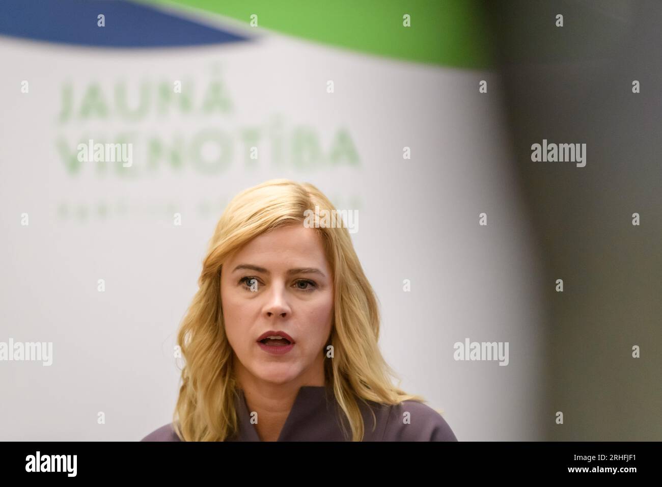 RIGA, Latvia. 16th Aug, 2023. Evika Silina (at photo), Minister for Welfare has announced as a ...