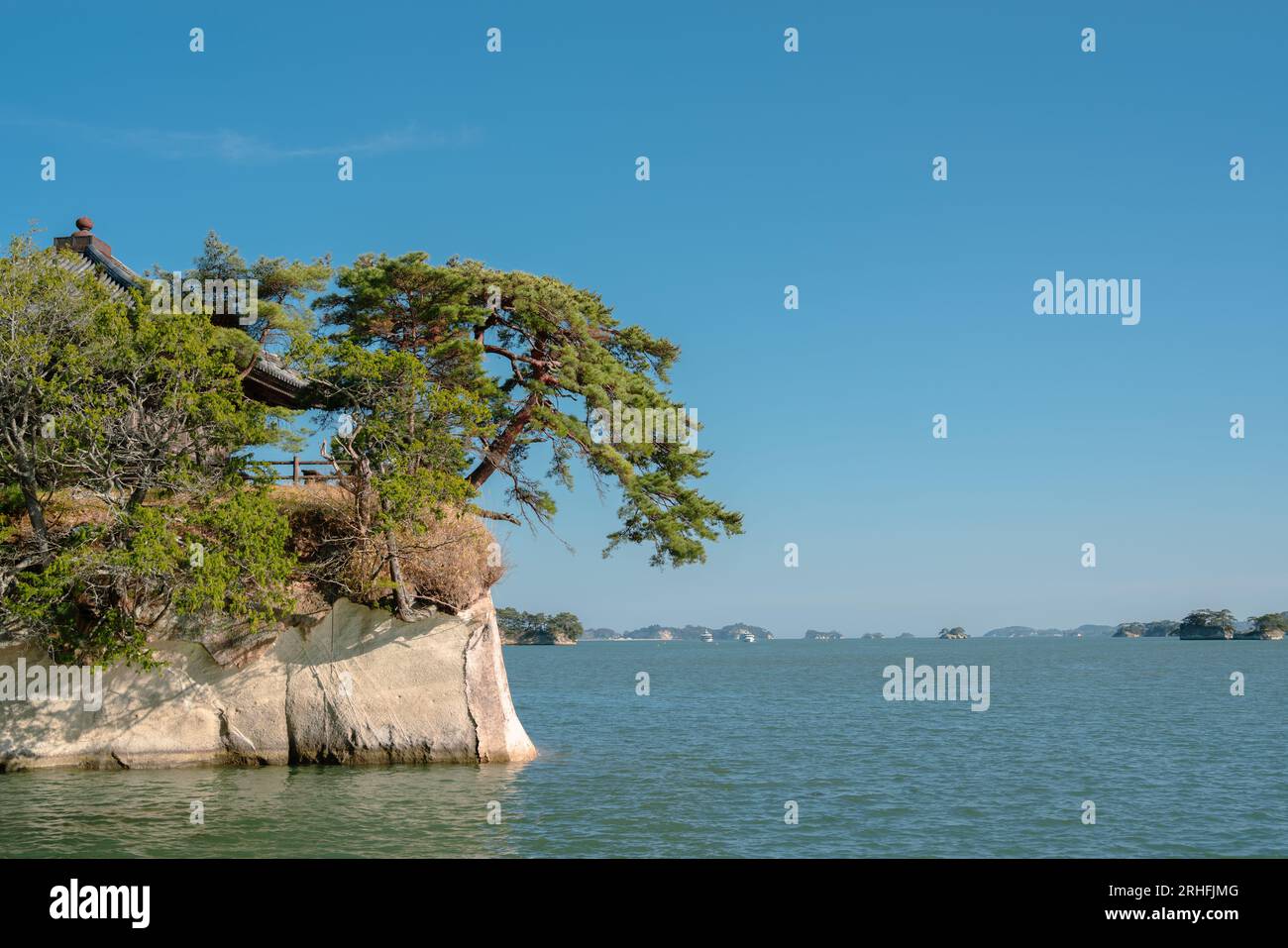 Godaido of Zuiganji Temple and sea in Matsushima, Miyagi, Japan Stock ...