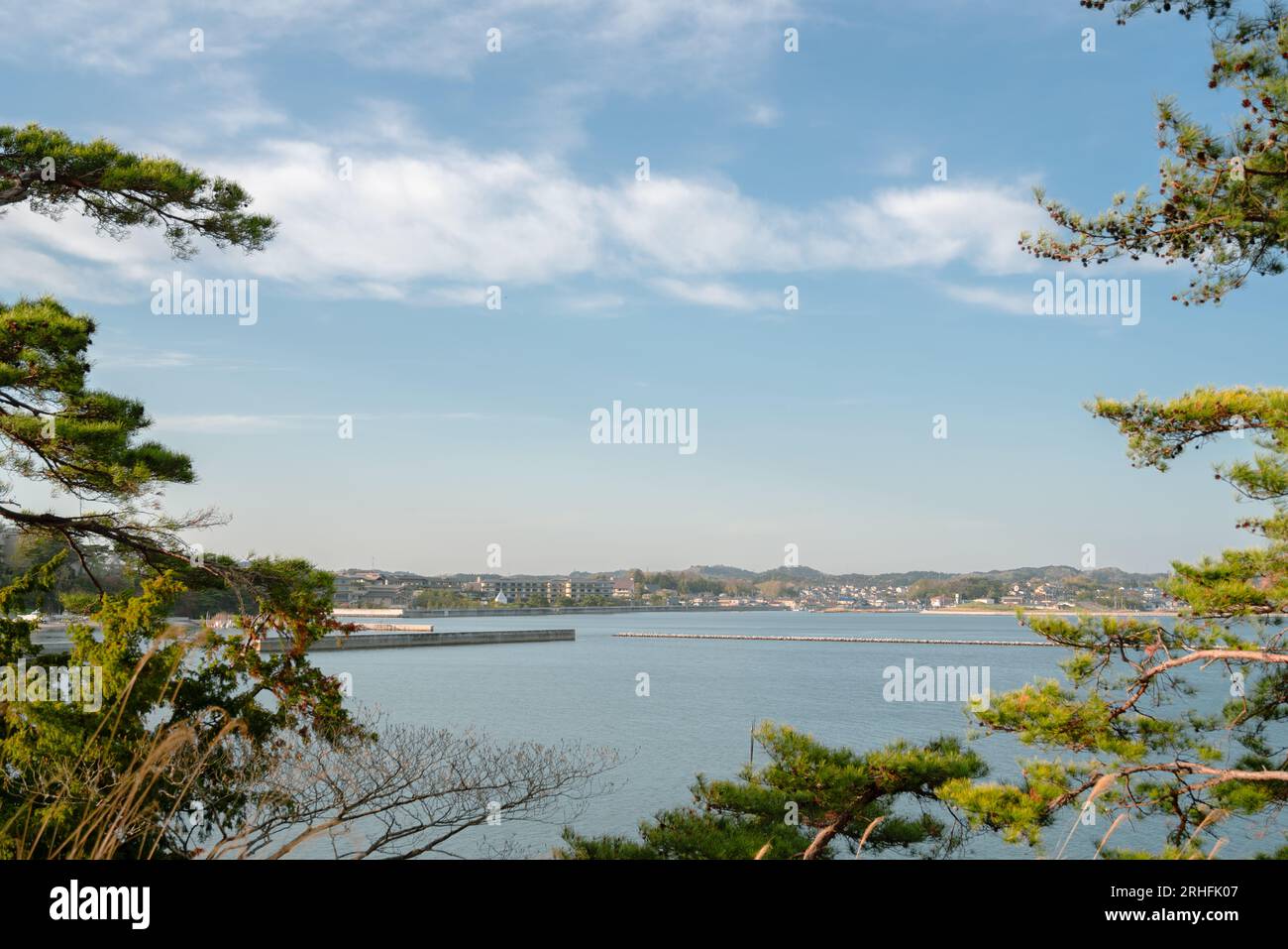 Matsushima bay view from Fukuura island in Miyagi, Japan Stock Photo ...