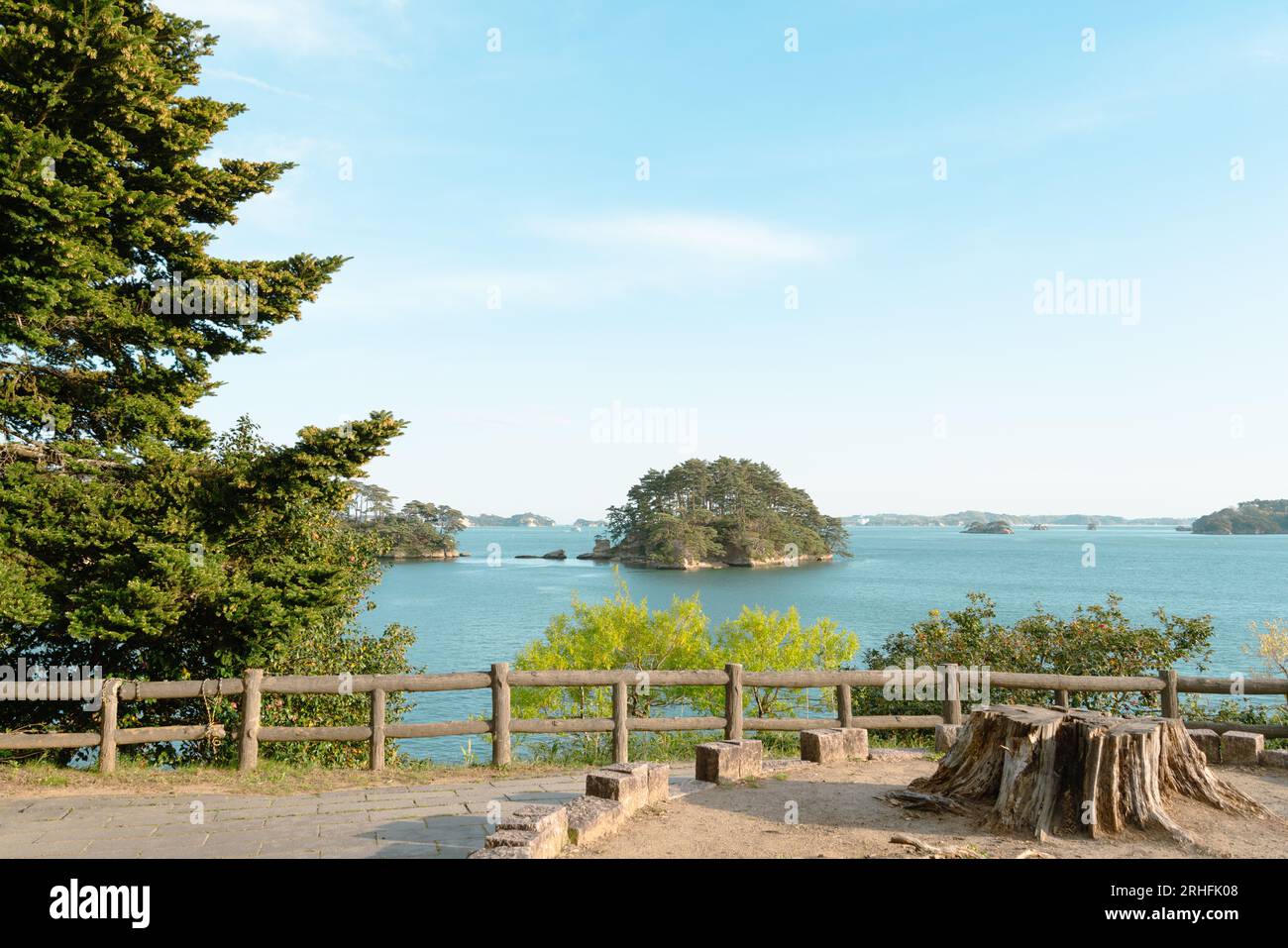 Matsushima bay view from Fukuura island in Miyagi, Japan Stock Photo ...