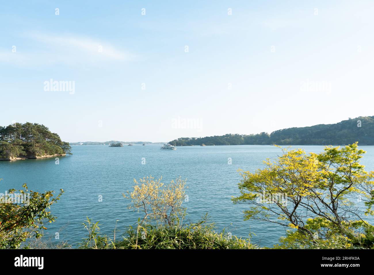 Matsushima bay view from Fukuura island in Miyagi, Japan Stock Photo ...