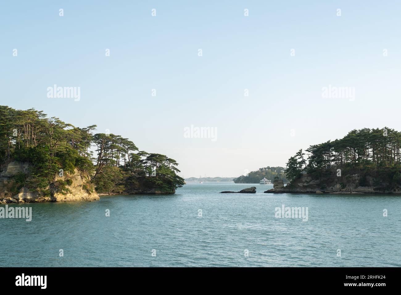 Matsushima bay view from Fukuura island in Miyagi, Japan Stock Photo ...