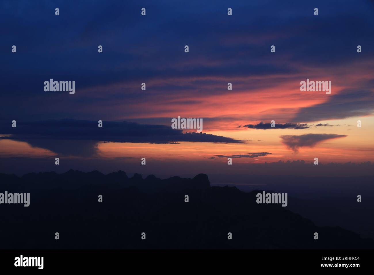 Colorful evening sky over Mount Stockhorn Stock Photo - Alamy