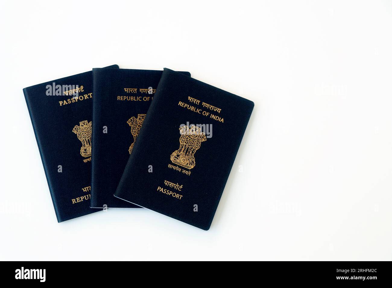 indian national passport close up in white background Stock Photo - Alamy