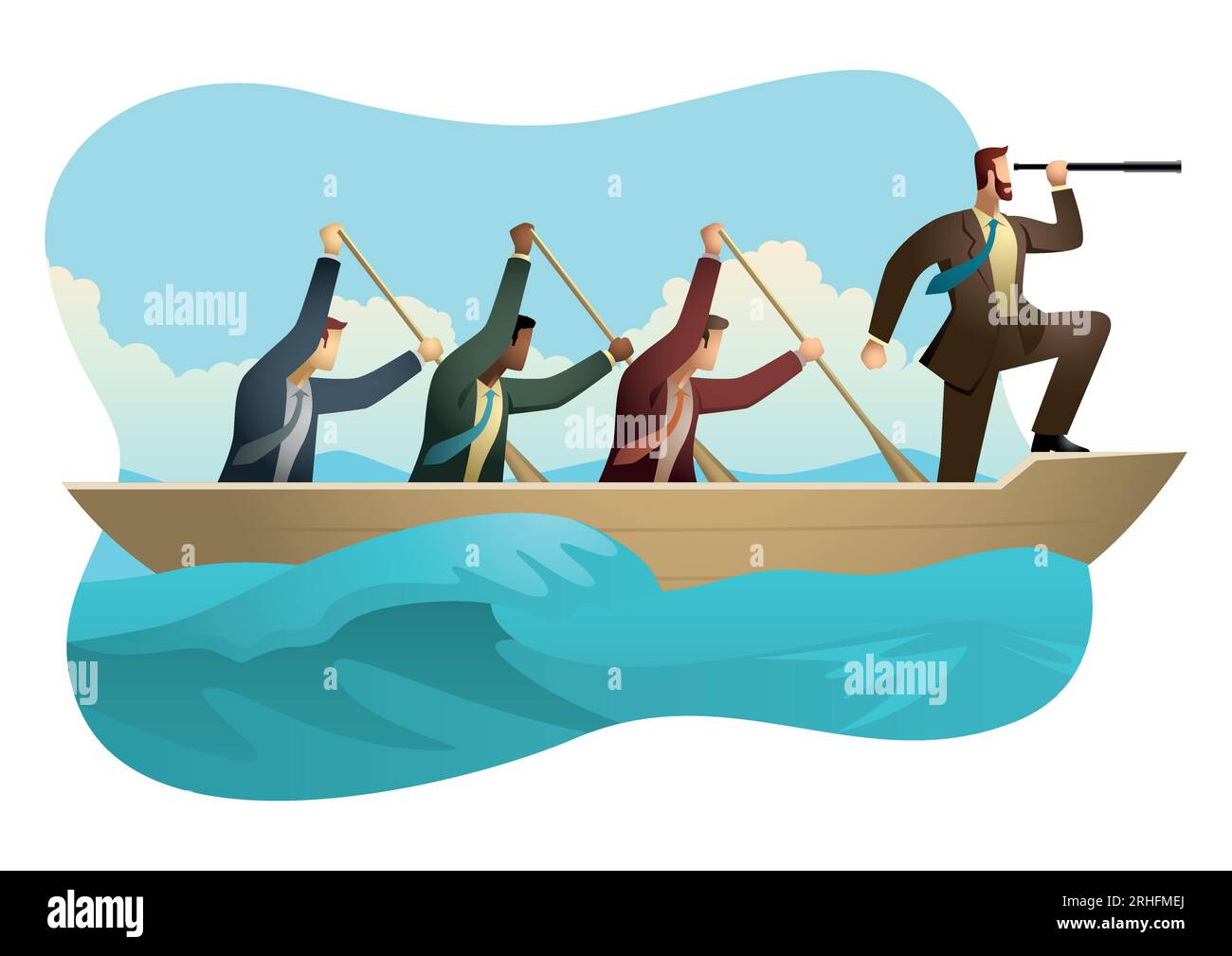Row a boat concept Stock Vector Images - Alamy