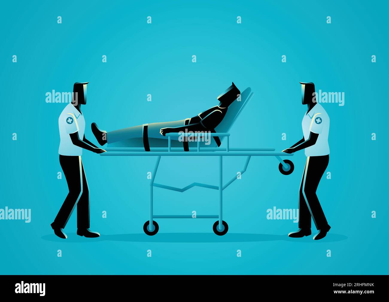 Man on stretcher accident Stock Vector Images - Alamy