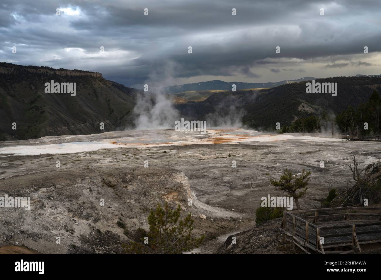 Main Terrace. Mammoth Hot Springs. Yellowstone National Park. Near ...