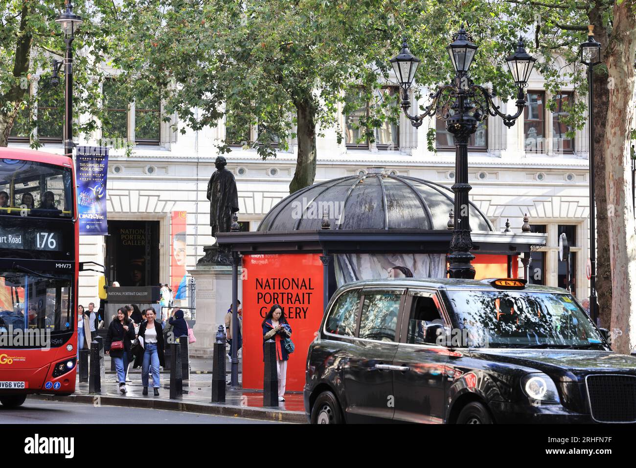 Exterior of the National Portrait Gallery on Charing Cross Road, London ...