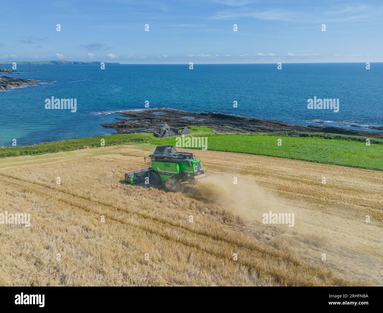 Christy Draper harvesting spring barley for winter cattle feed ...
