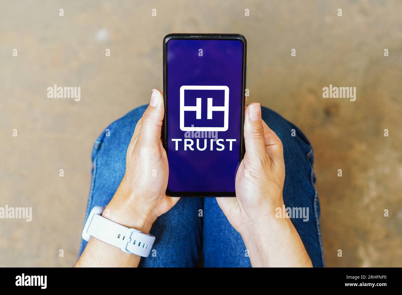 In this photo illustration, the Truist Financial (Truist Bank) logo ...