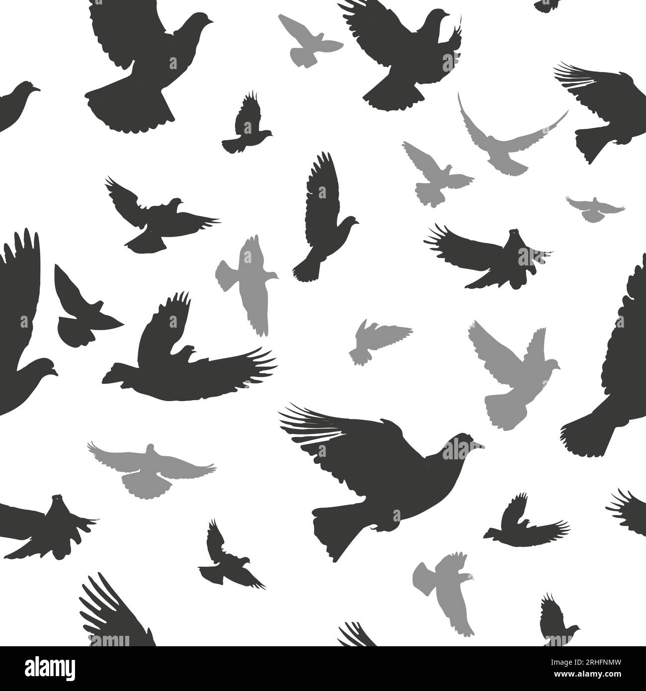 Seamless background silhouette of flying doves. Vector illustration ...
