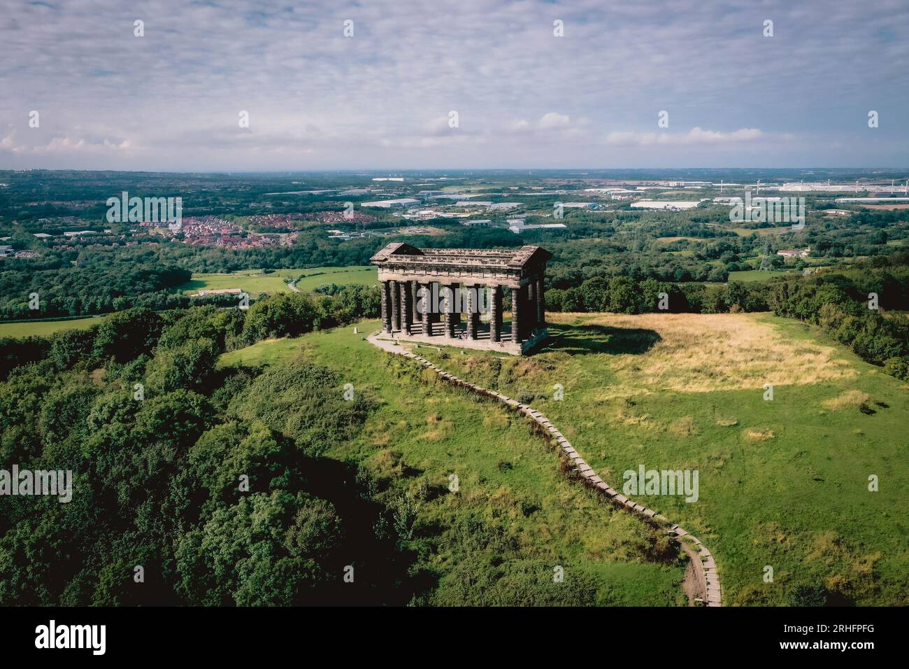 Aerial image of Penshaw Monument, in North East England Stock Photo - Alamy