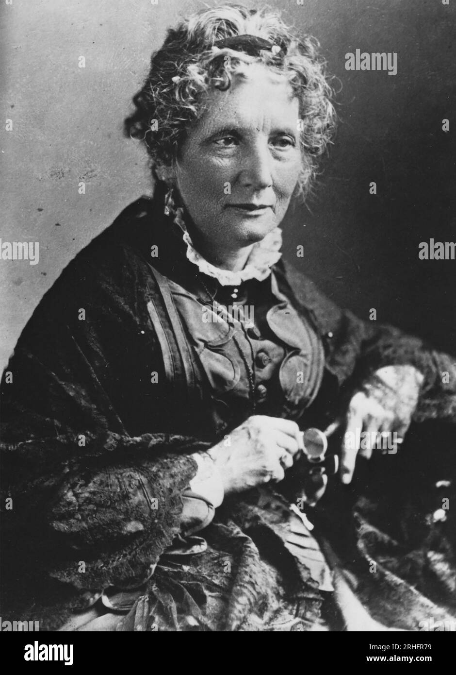 HARRIET BEECHER STOWE (1811-1896) American novelist and abolitionist about 1870 Stock Photo - Alamy