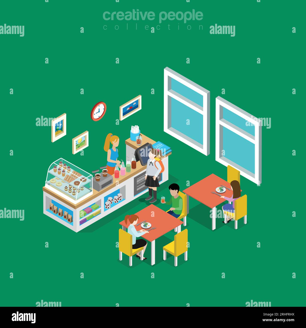 Creative school lunch Stock Vector Images - Alamy