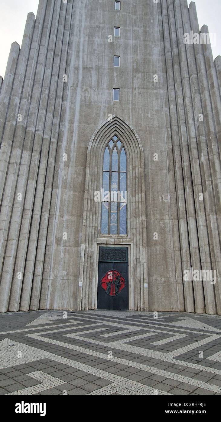 Cathedral of hallgrimskirkja in Iceland circa March 2023, standing ...