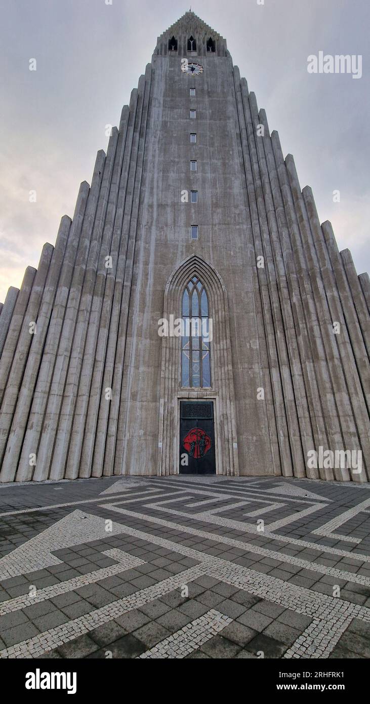 Church of hallgrimur in Iceland circa March 2023, large sacred building ...