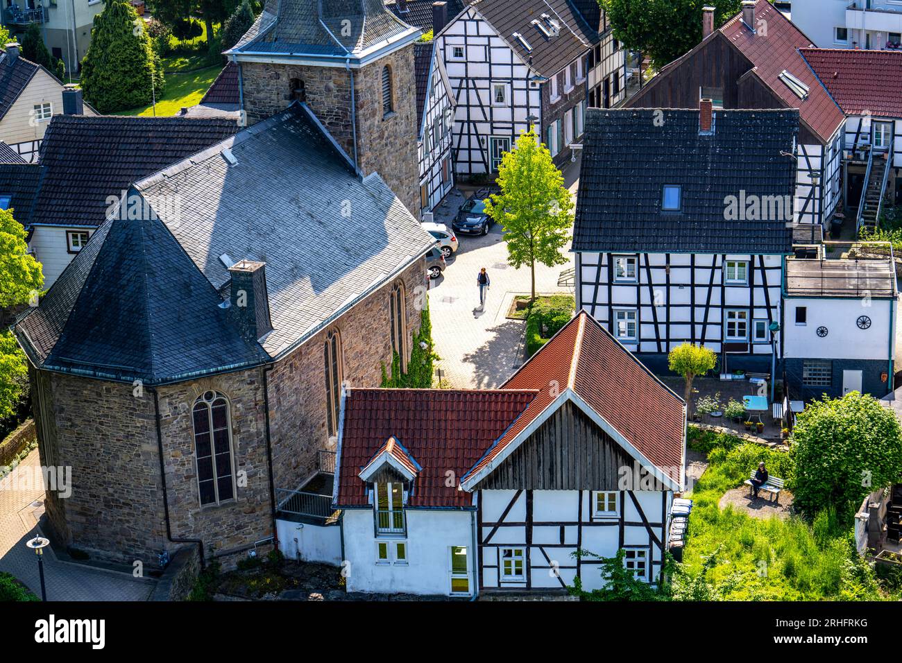 Hattingen-Blankenstein, old town, ev. church Blankenstein NRW, Germany ...