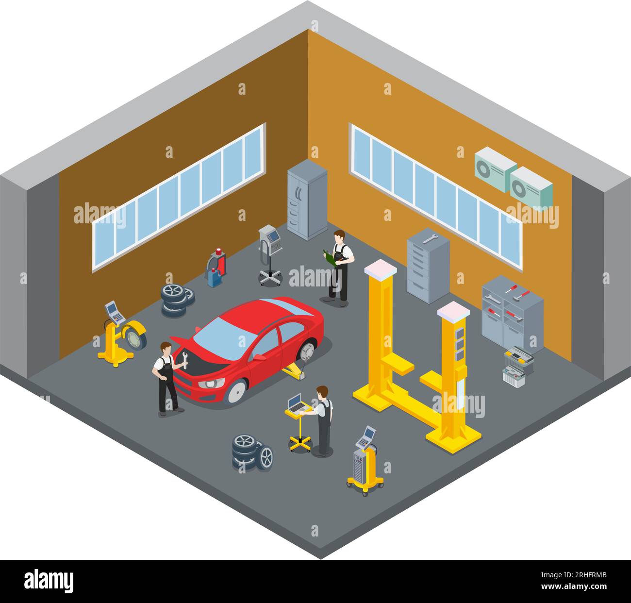 Battery repair room Stock Vector Images - Alamy