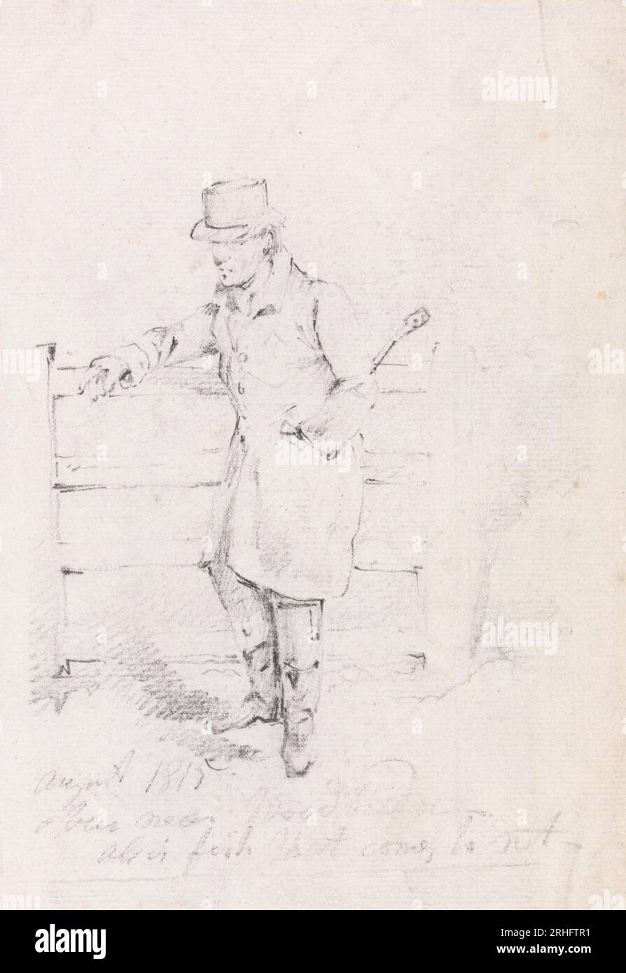Man Leaning on a Fence 1815 by Henry Thomas Alken Stock Photo - Alamy