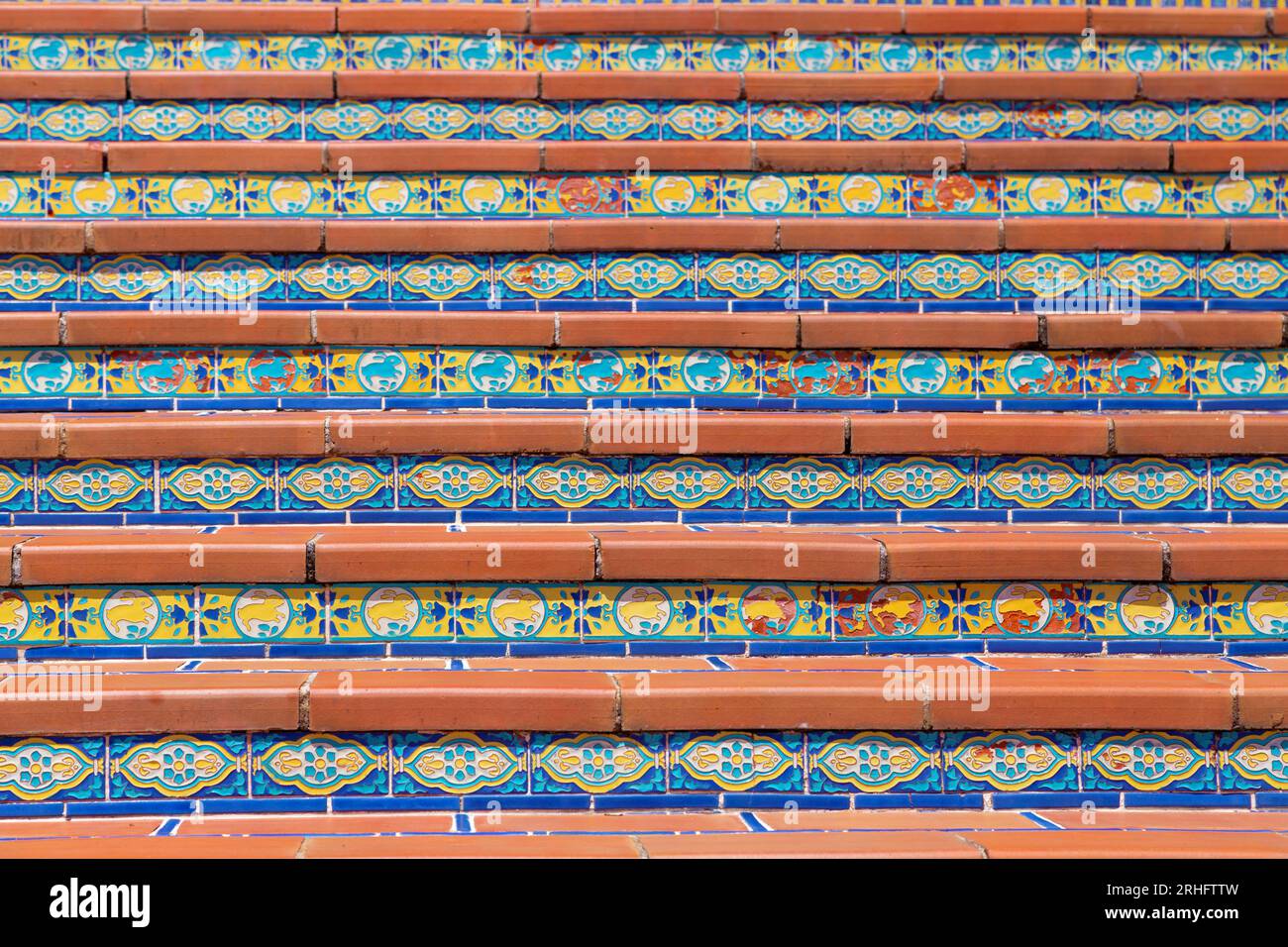 Hearst Castle, CA, USA - 27 April 2017- Heasrt Castle stairs. Ancient ...