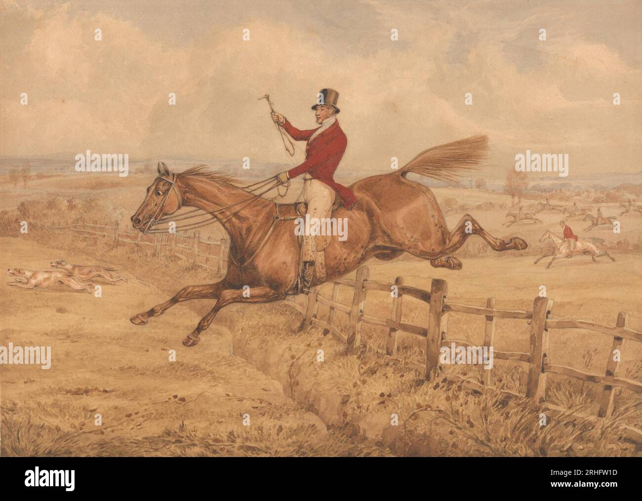 Topping a Flight of Rails and Coming Well into the Next Field by Henry ...