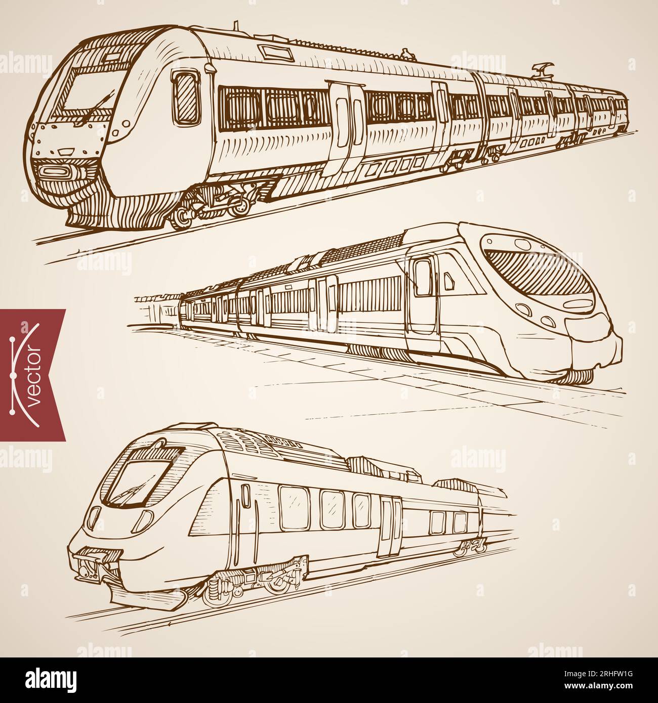 Vintage train carriage Stock Vector Images - Alamy