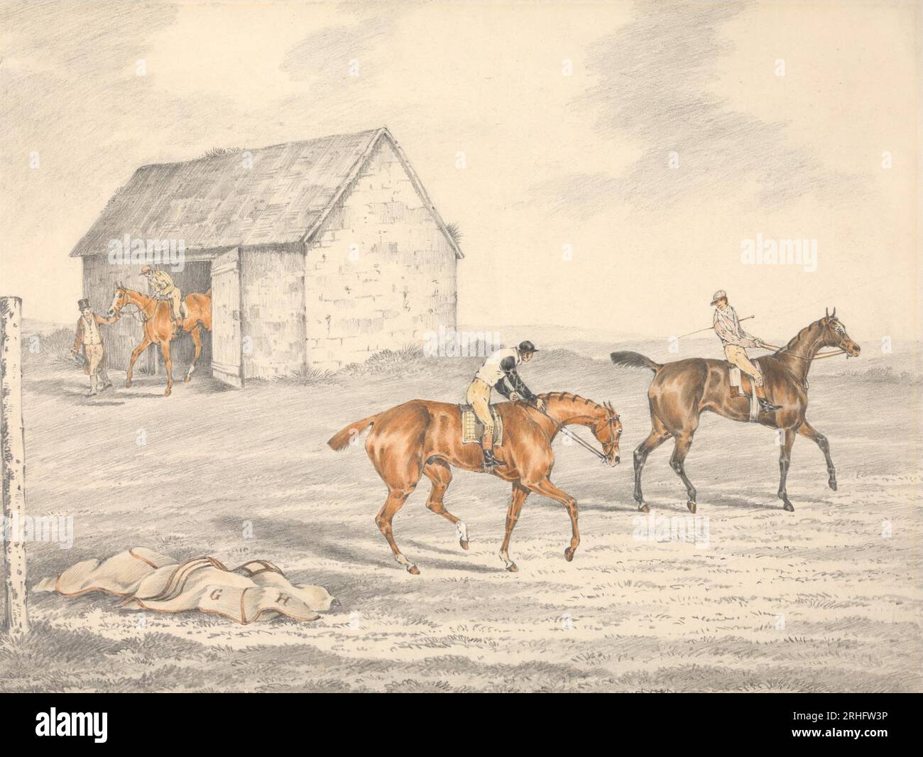 The St. Leger, Doncaster: Preparing to Start by Henry Thomas Alken ...